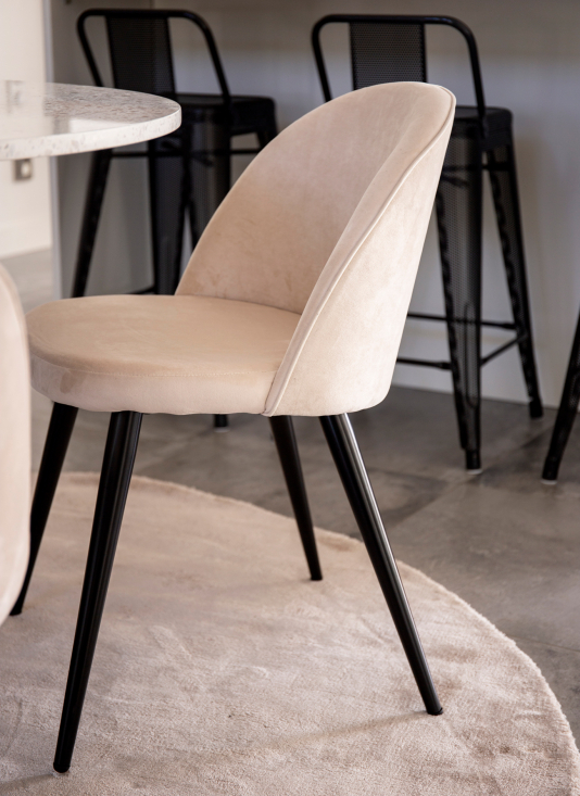 Velvet matstol beige (Hem & Trädgård) | Trygghandel.se