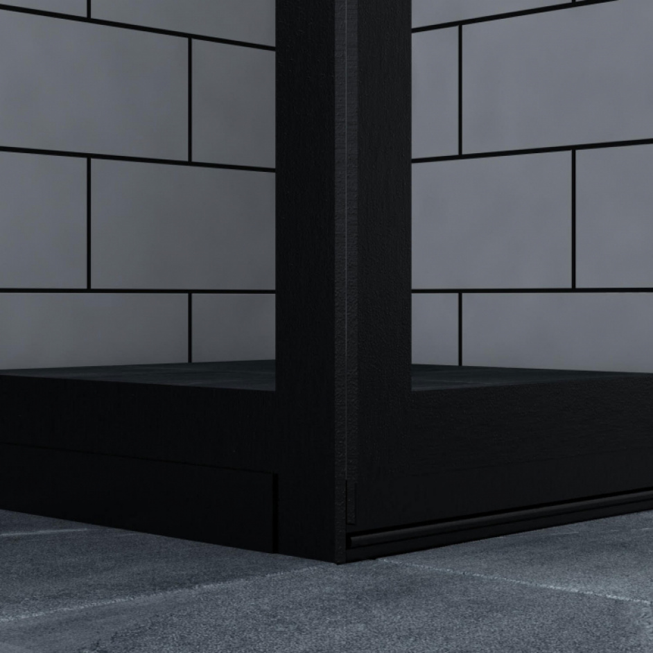 Svart duschvägg med dörr 80x80 cm (Badrum) | Trygghandel.se