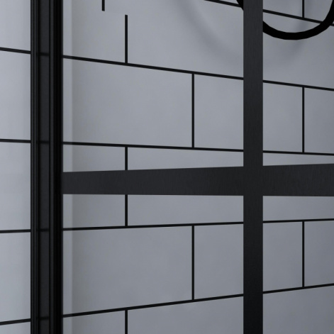 Svart duschvägg med dörr 80x80 cm (Badrum) | Trygghandel.se
